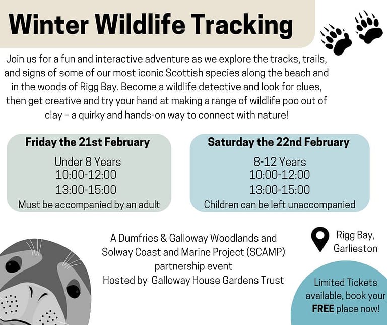 Winter Wildlife Tracking Events – 21/02 & 22/02 – D&G Woodlands